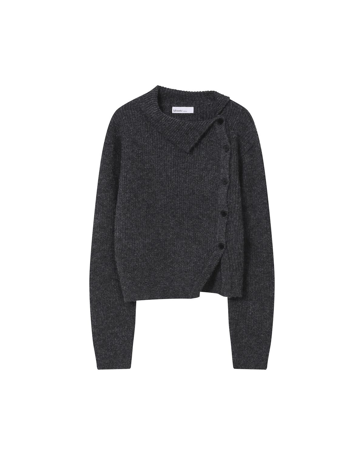 미세키서울(MISEKI SEOUL) Side button knit CHARCOAL - 사이즈 & 후기 | 무신사