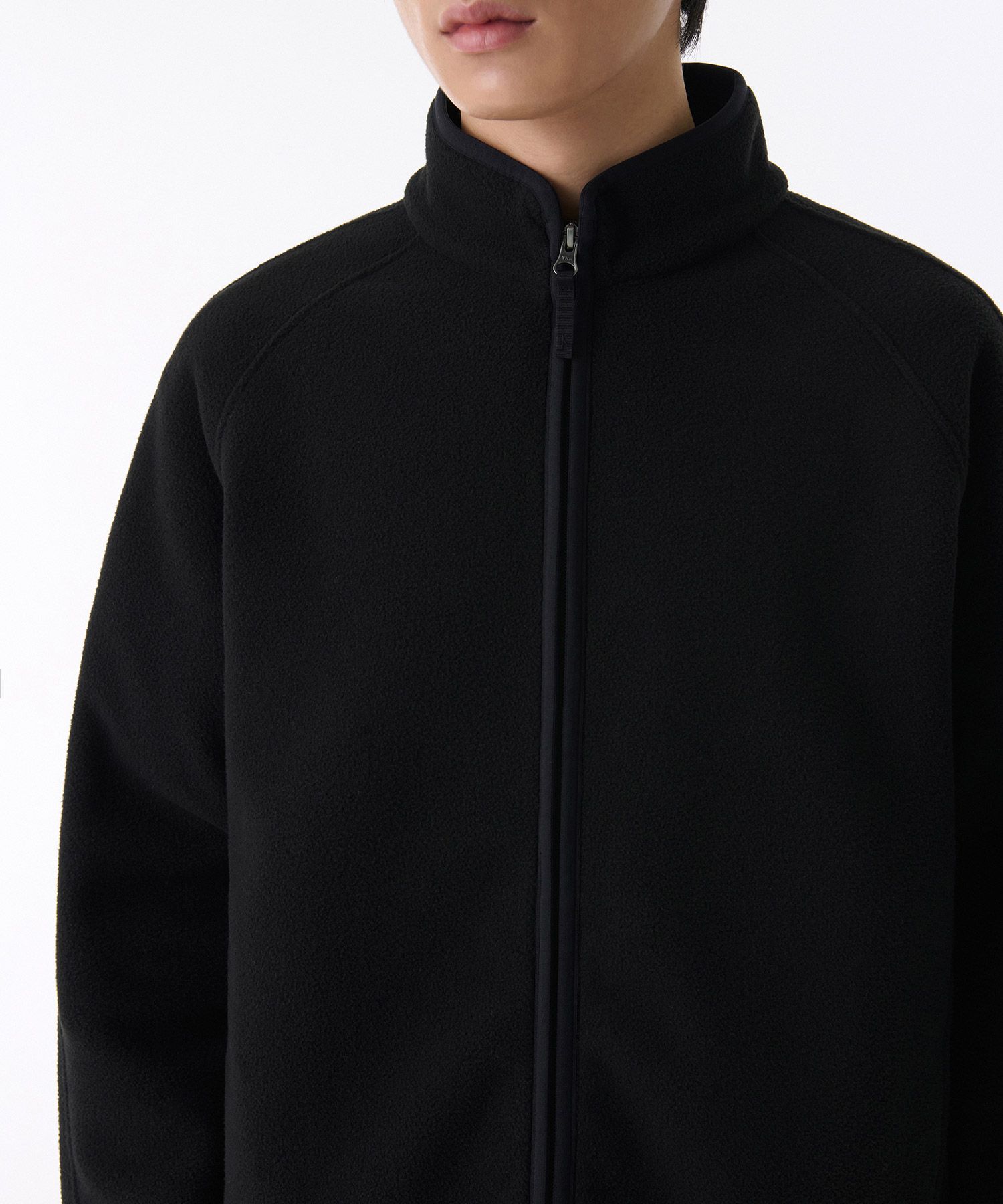 MUSINSA | MUSINSA STANDARD Polar Fleece Raglan High Neck Jacket [Black]