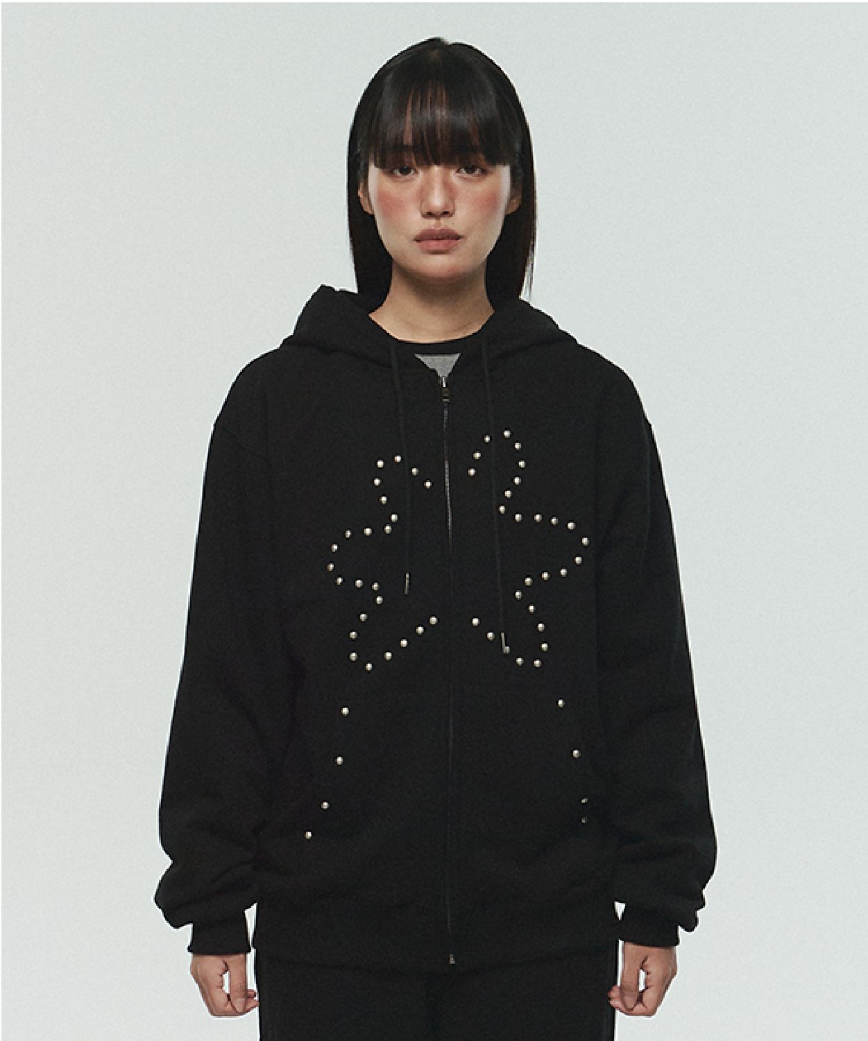MUSINSA | ITZAVIBE ITZ STAR STUD HOODIE ZIP-UP