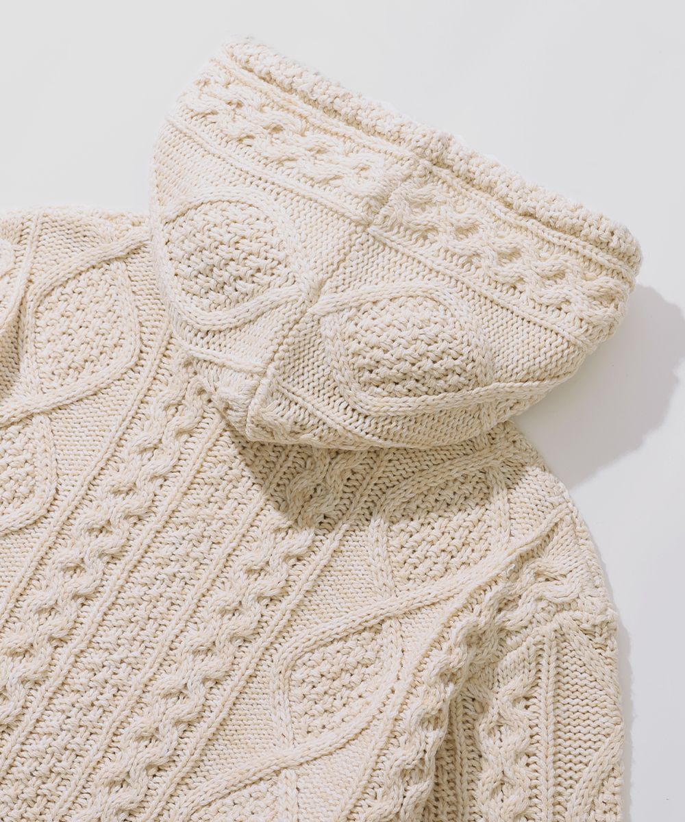 MUSINSA | LEMAIN SECOND 2WAY_Aran Washable Overfit Cable Hood Zip-up ...