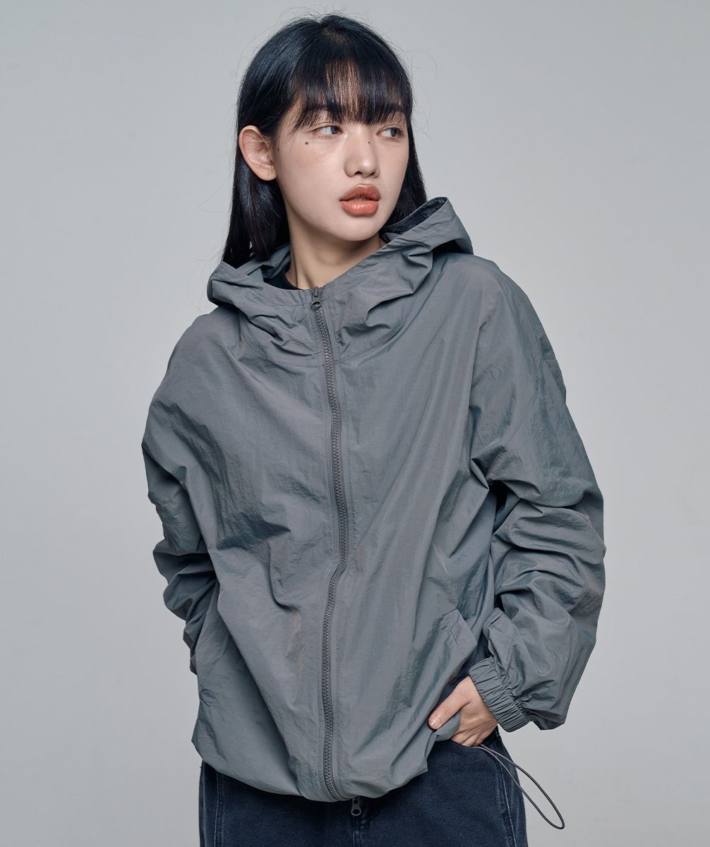 MUSINSA | CHICKS Early Nylon Windbreaker Rough Gray
