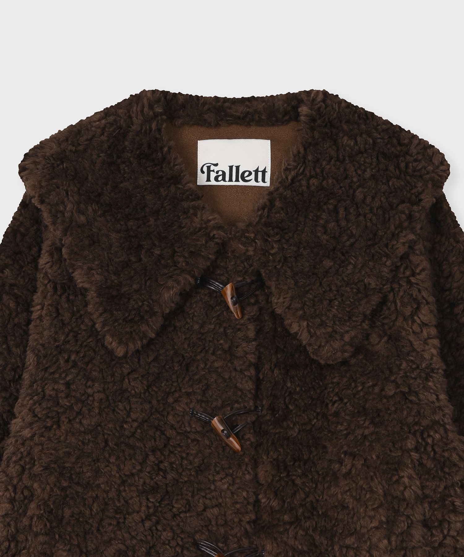 MUSINSA | FALLETT Soft Fur Duffle Coat Brown