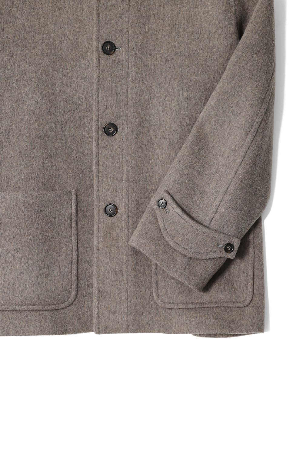 MUSINSA | HORLISUN Newyear Wool Half Coat Melange Beige