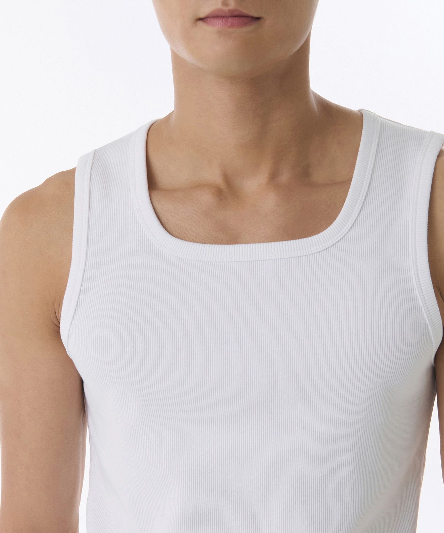 MUSINSA | MUSINSA STANDARD Square Neck Tank Top [White]