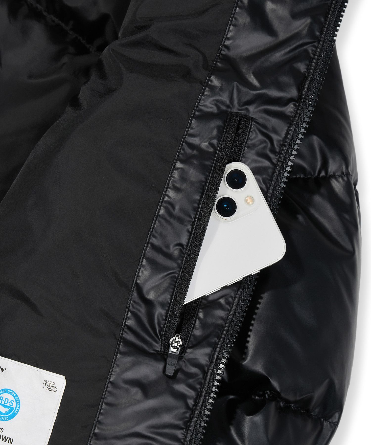 MUSINSA | Codegraphy [24 years Ver.] (Women) RDS Glossy Duck Down Pupa Short Padding_Black