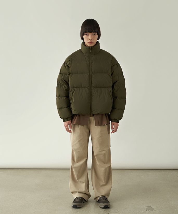 MUSINSA公式 | LAFUDGESTORE Duckdown minimal puffer short padding_Mild khaki