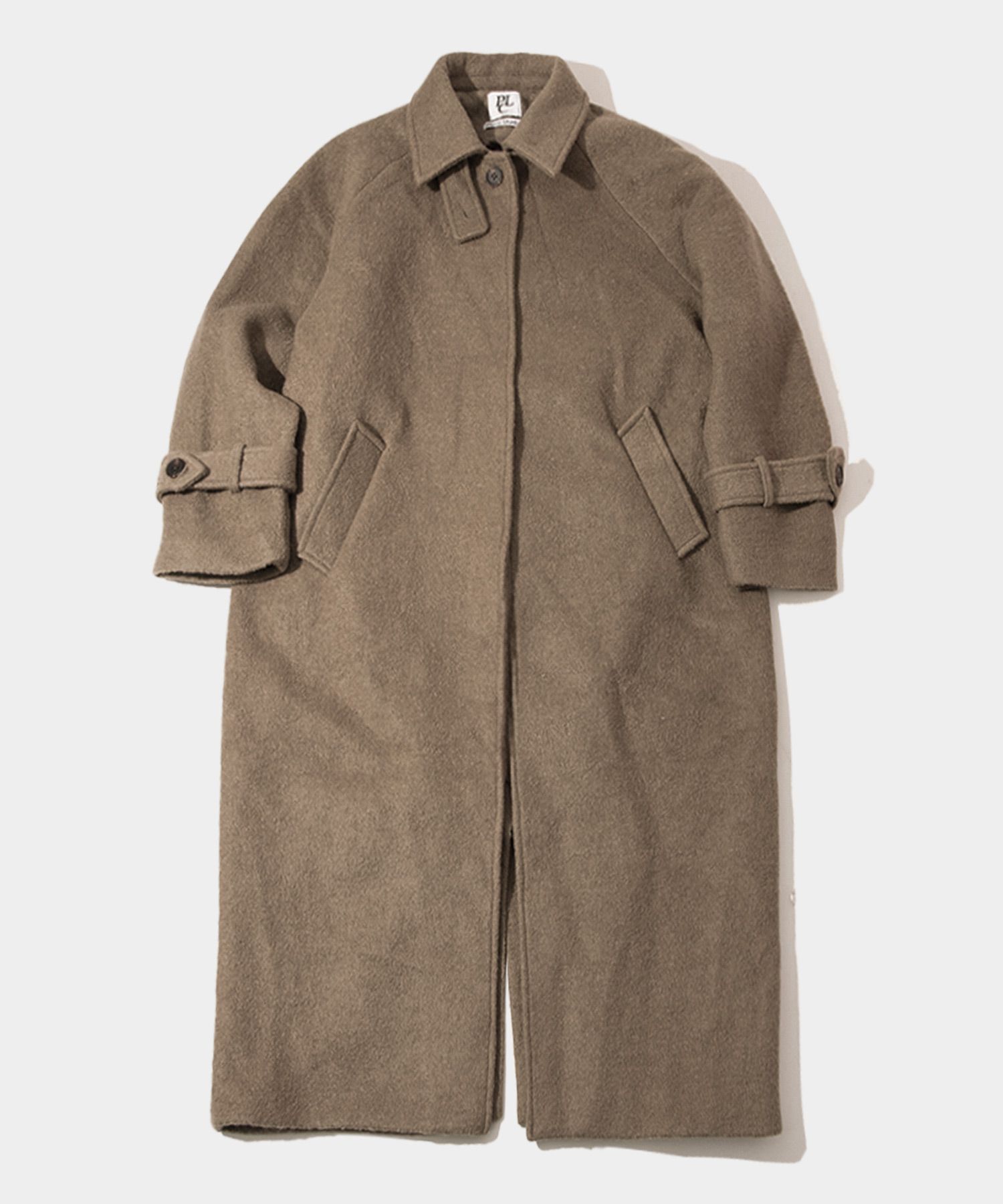 MUSINSA | PLACE STUDIO Raglan Boucle Fleece Wool Blend Balmacaan Belted ...