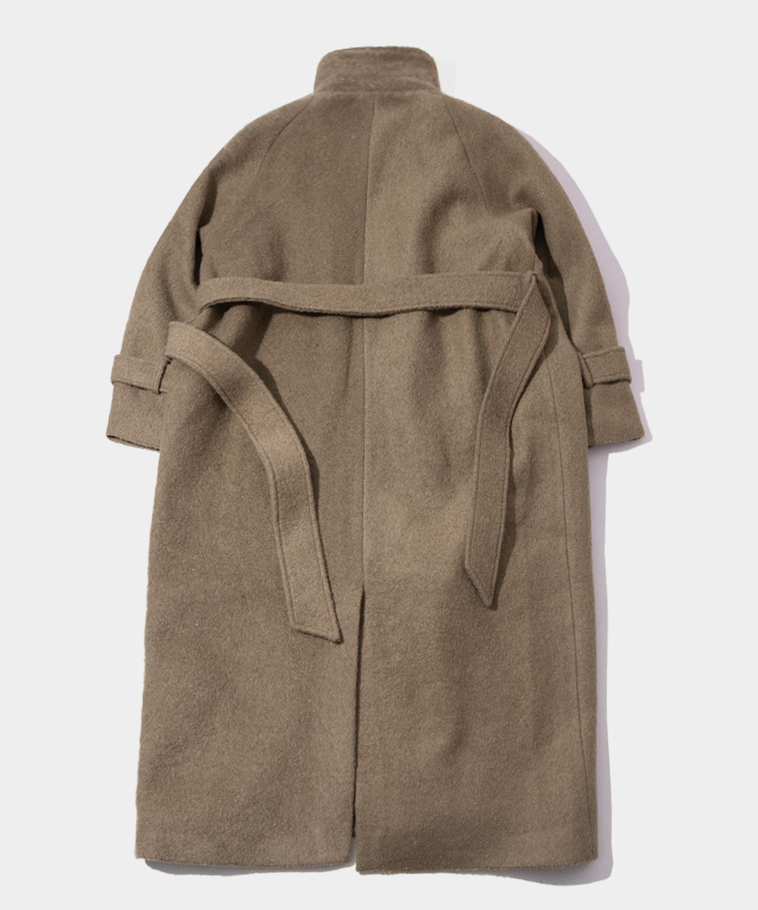 MUSINSA | PLACE STUDIO Raglan Boucle Fleece Wool Blend Balmacaan Belted ...