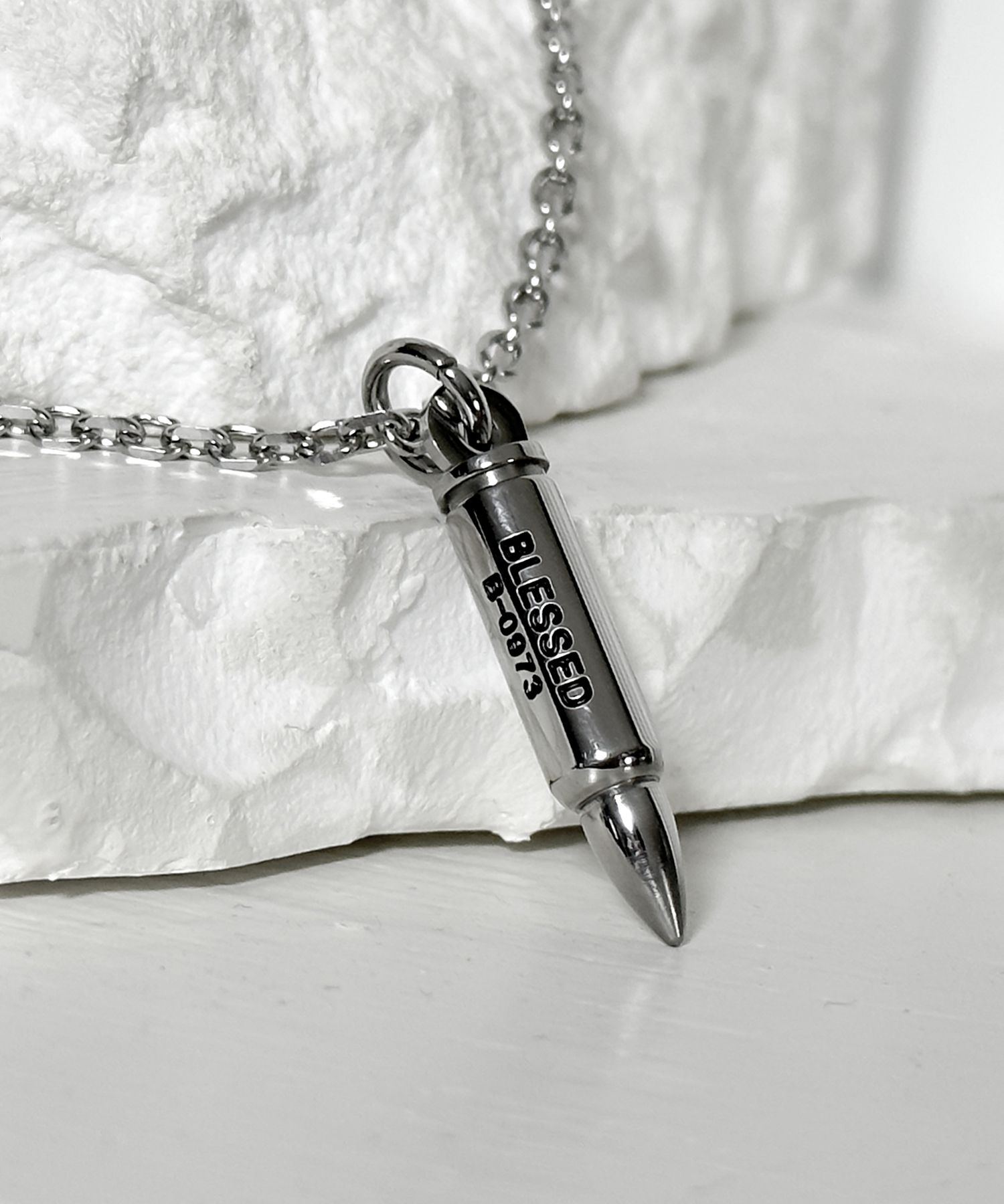 MUSINSA | BLESSED BULLET ss-open signature bullet necklace_small_silver