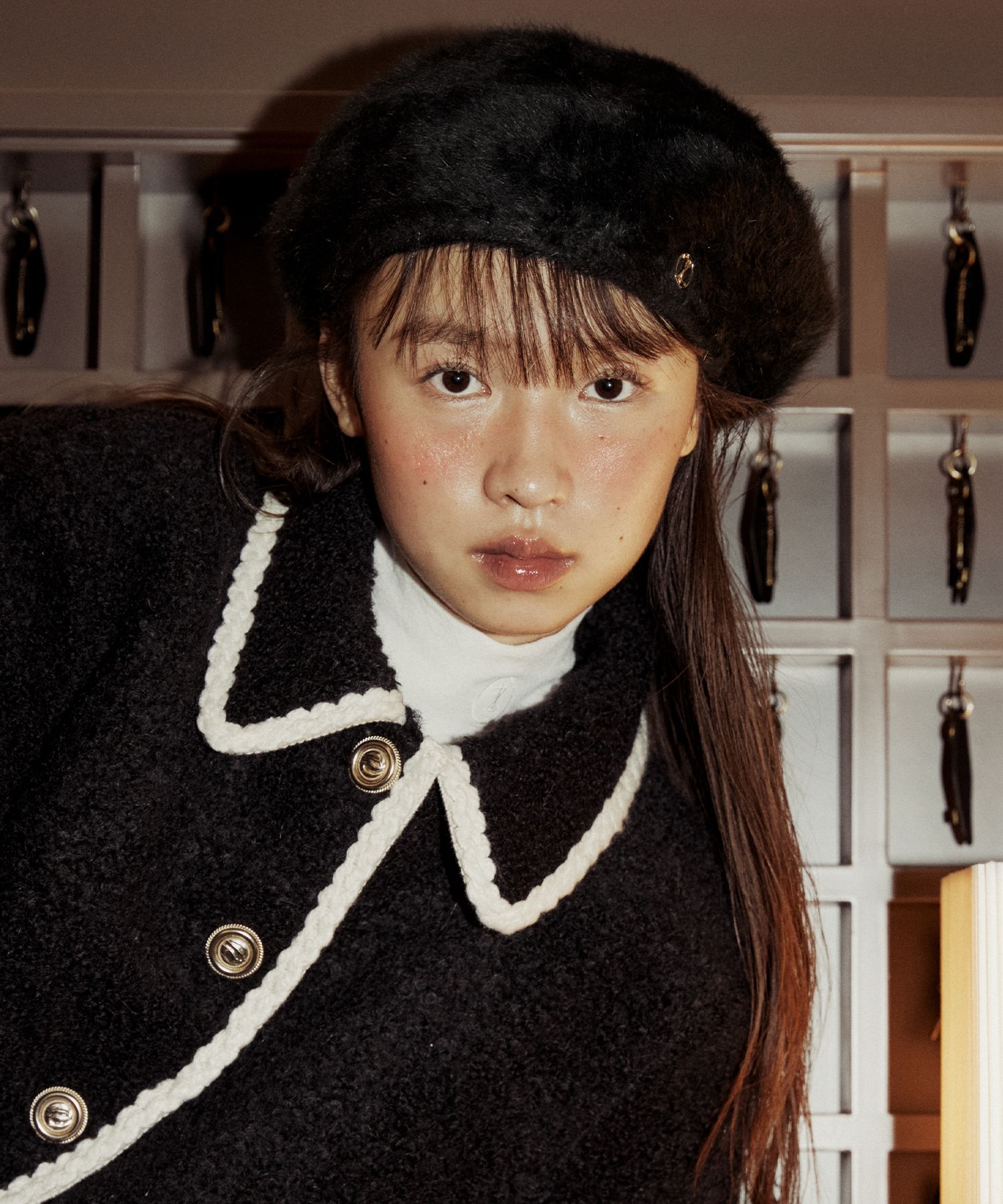 MUSINSA | LUCIR ZU Lucirzu Angore Beret (black)