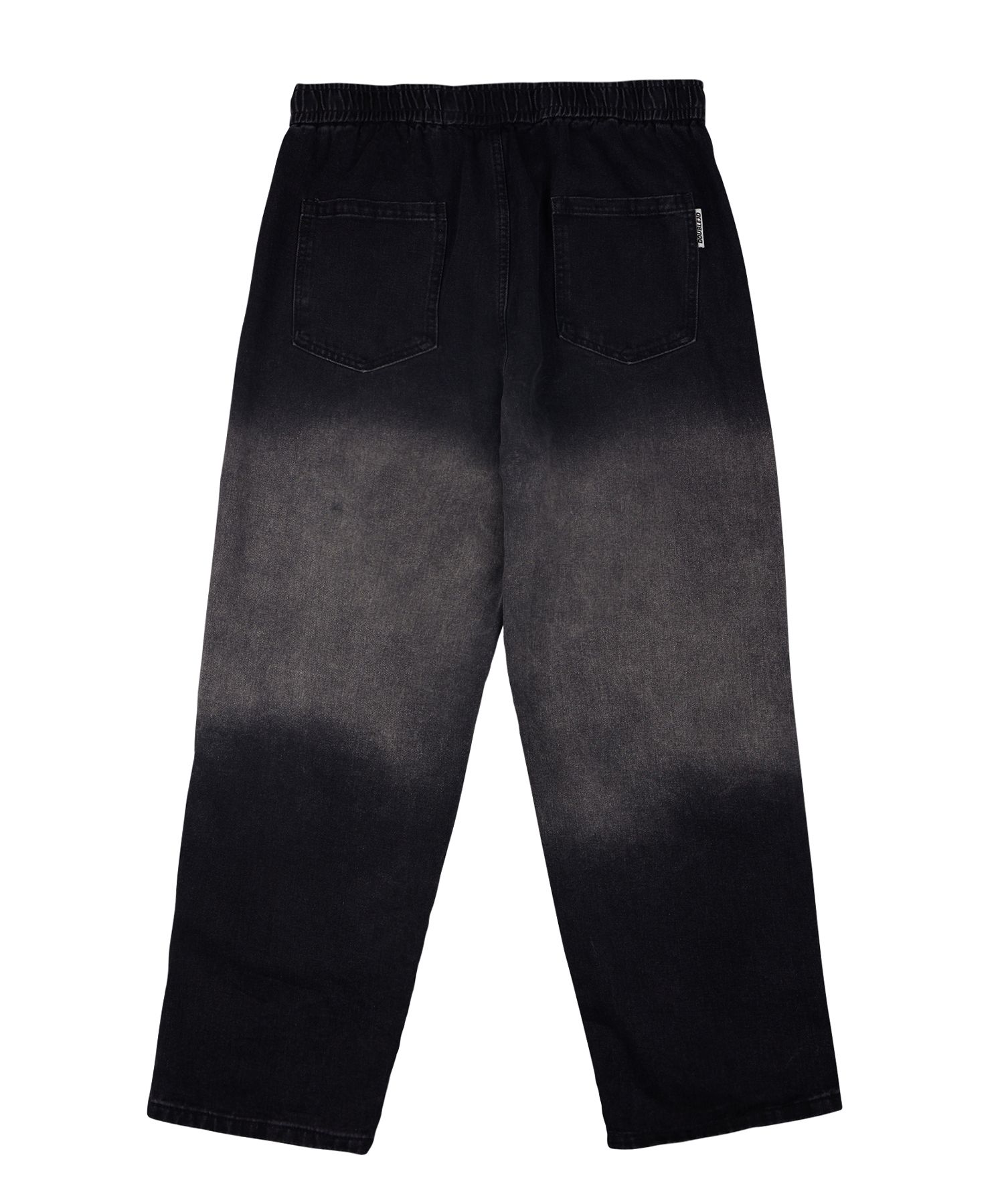 MUSINSA | DOUBLE JD Two-tone denim wide pants (black)