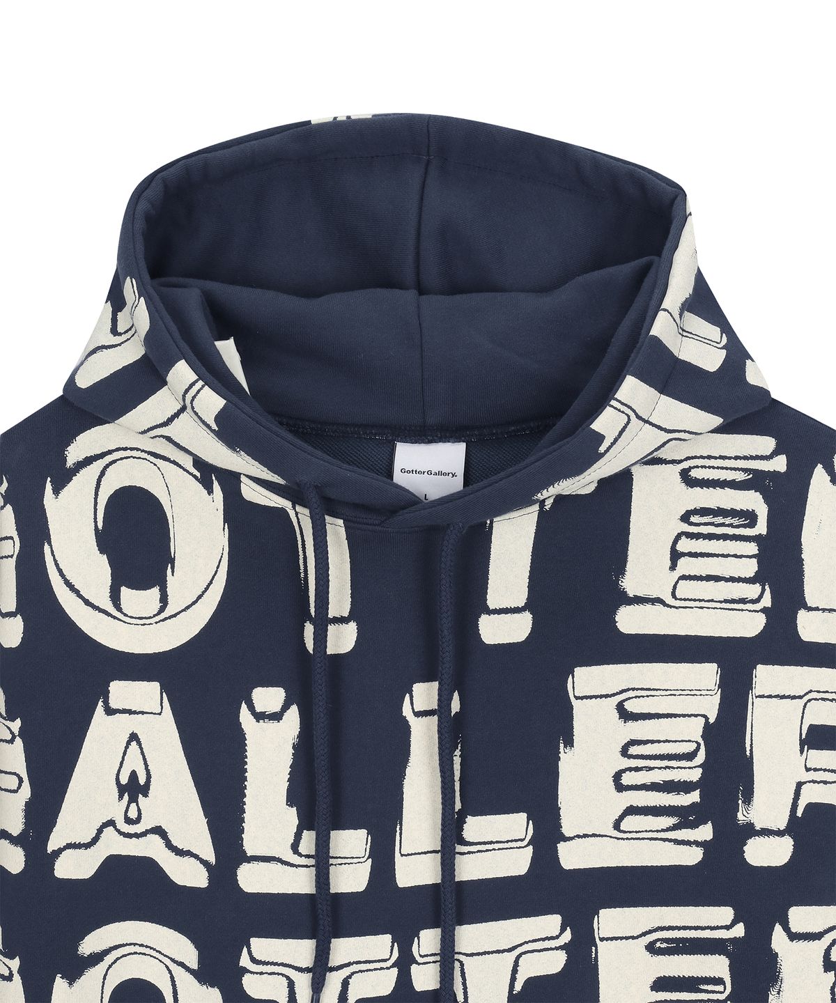 가터갤러리(GOTTER GALLERY) FULL WAVE LOGO HOODIE_NV - 사이즈 & 후기 | 무신사