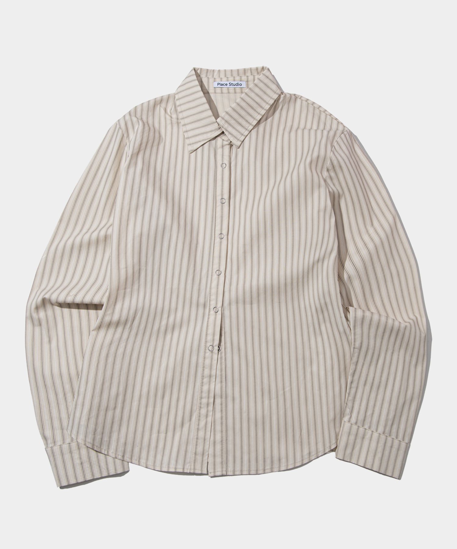 MUSINSA | PLACE STUDIO All Day Classic Cotton Stripe Basic Shirt [Pink]