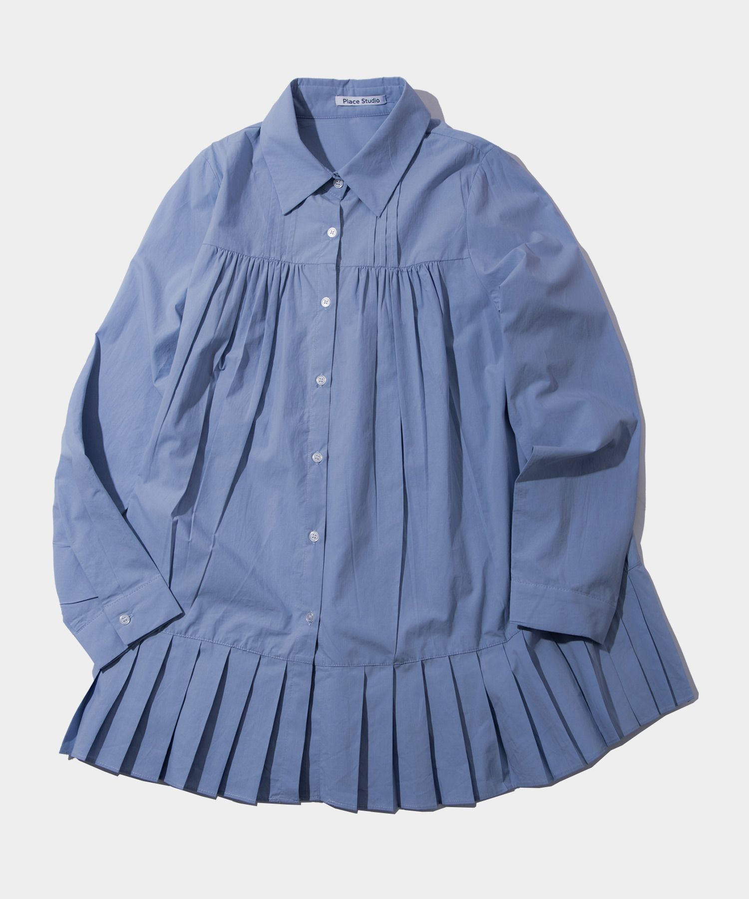 MUSINSA | PLACE STUDIO Minimal Pleated Frill Cotton Shirring Long ...
