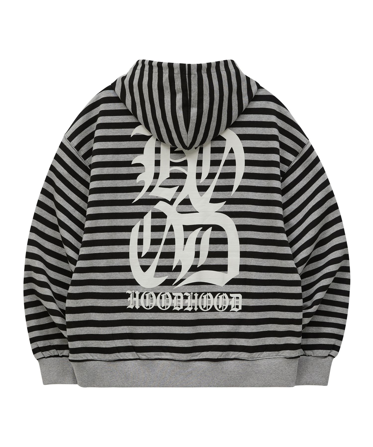 MUSINSA公式 | HOODHOOD H Logo Alien Overfit Hood Stripe Black
