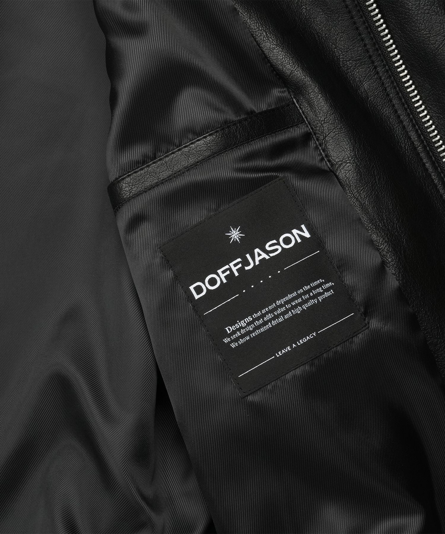 MUSINSA | DOFFJASON OVERSIZED PHANTOM LEATHER JACKET BLACK