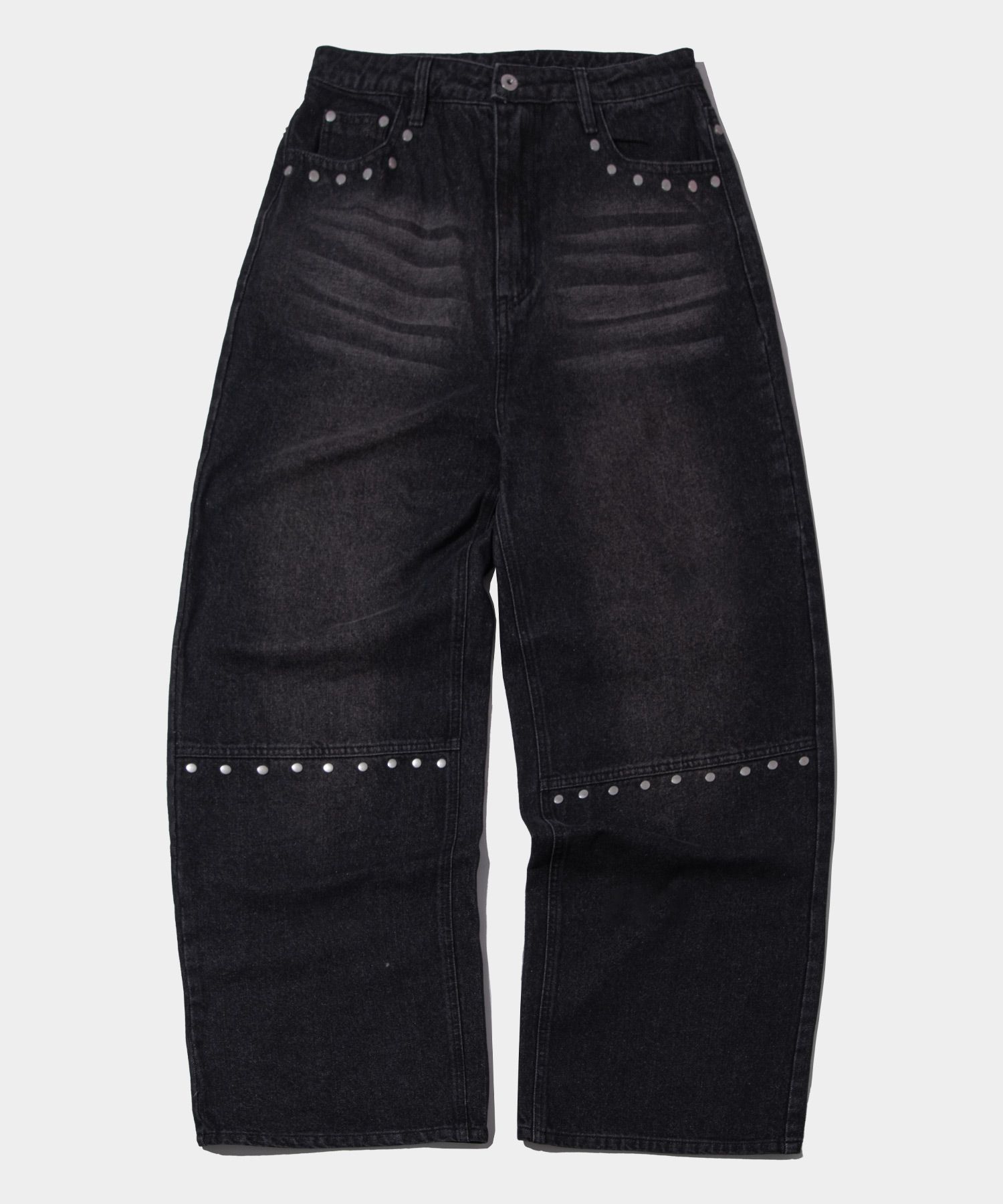 MUSINSA公式 | PLACE STUDIO Cut Line Rivet Point Wide Washed Denim Pants ...