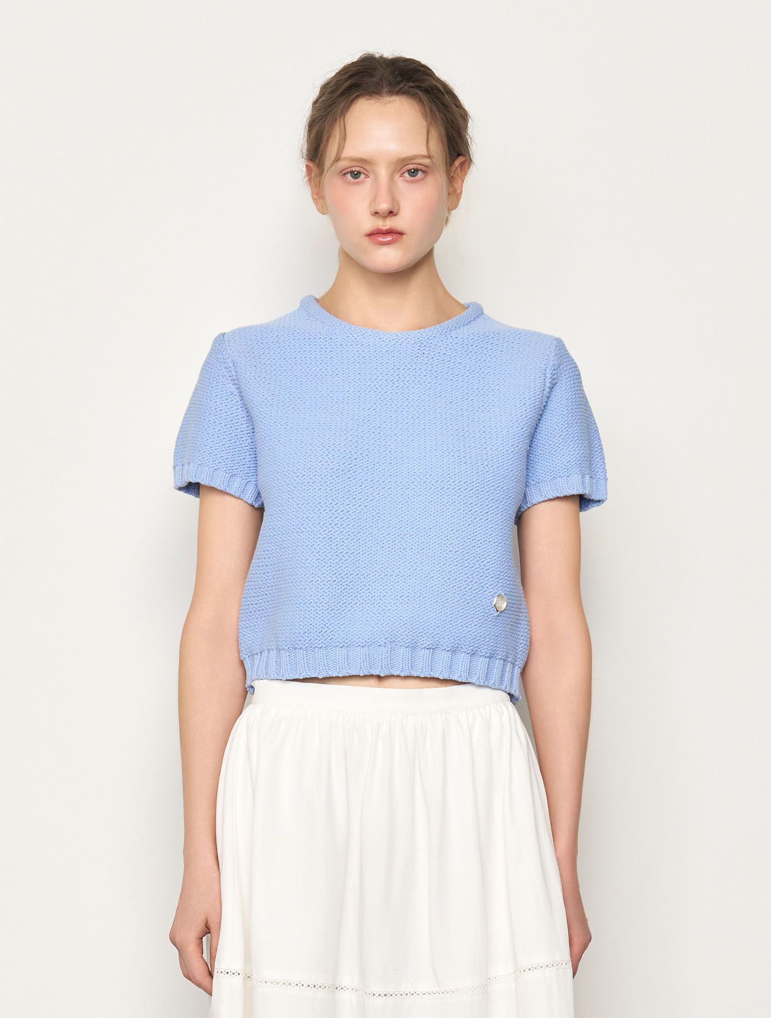 MUSINSA公式 | GENERAL IDEA Bold Cotton Half Knit [BLUE] / WBE1L05511