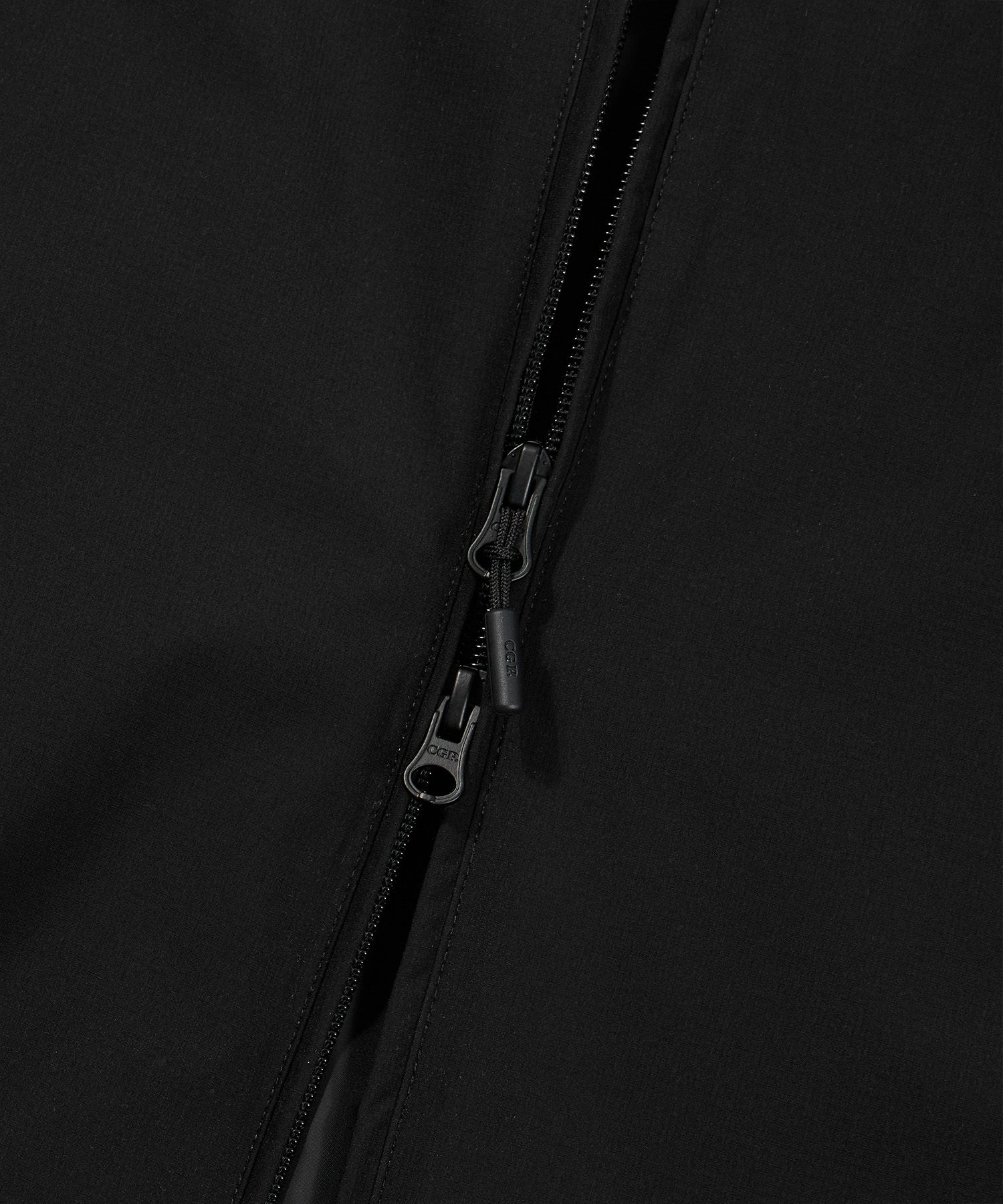 MUSINSA | Codegraphy Colorblock Tech Collar Short Jacket_Black