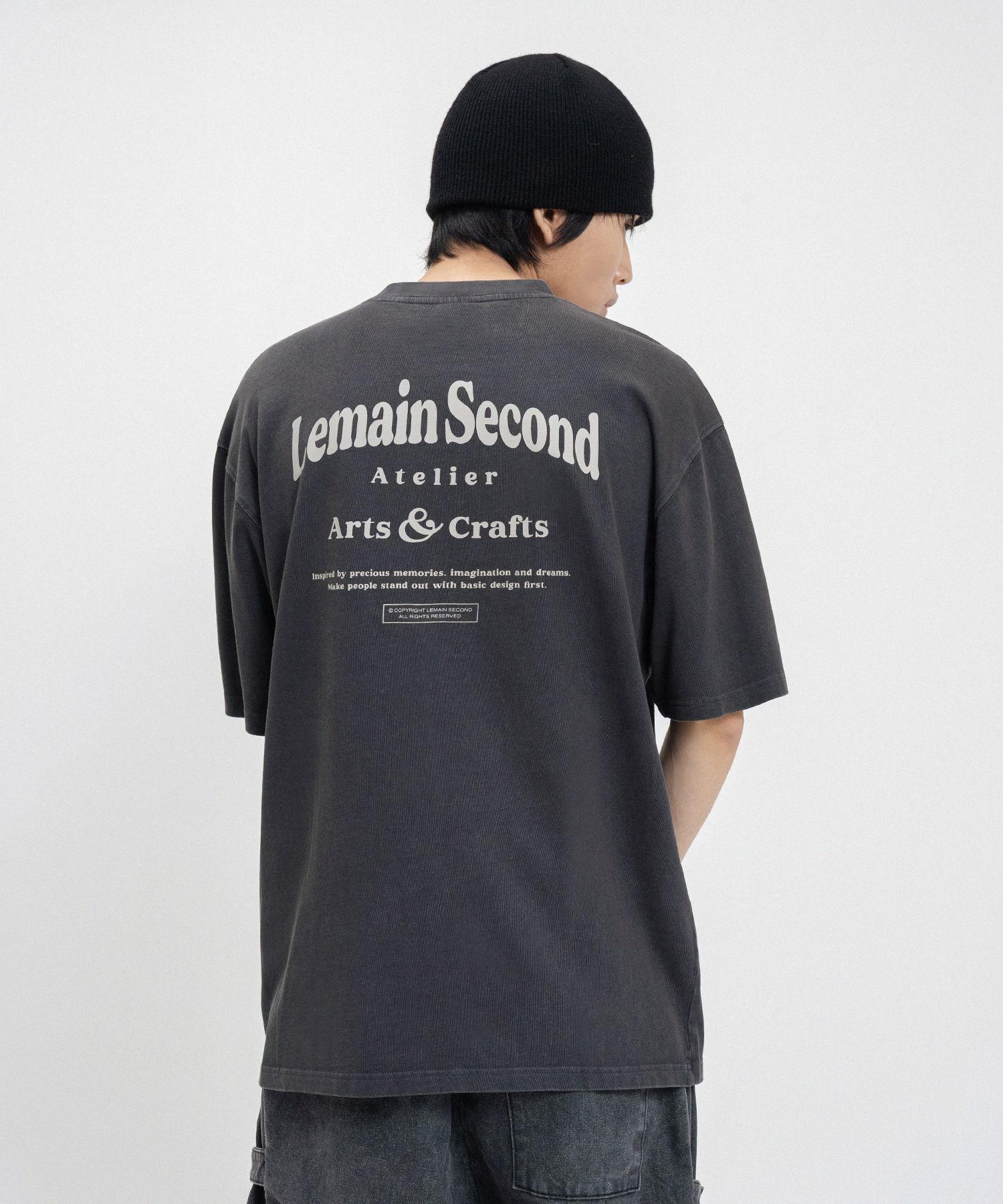 MUSINSA | LEMAIN SECOND Back Point Atelier Overfit Short Sleeve Tee [Pigment]
