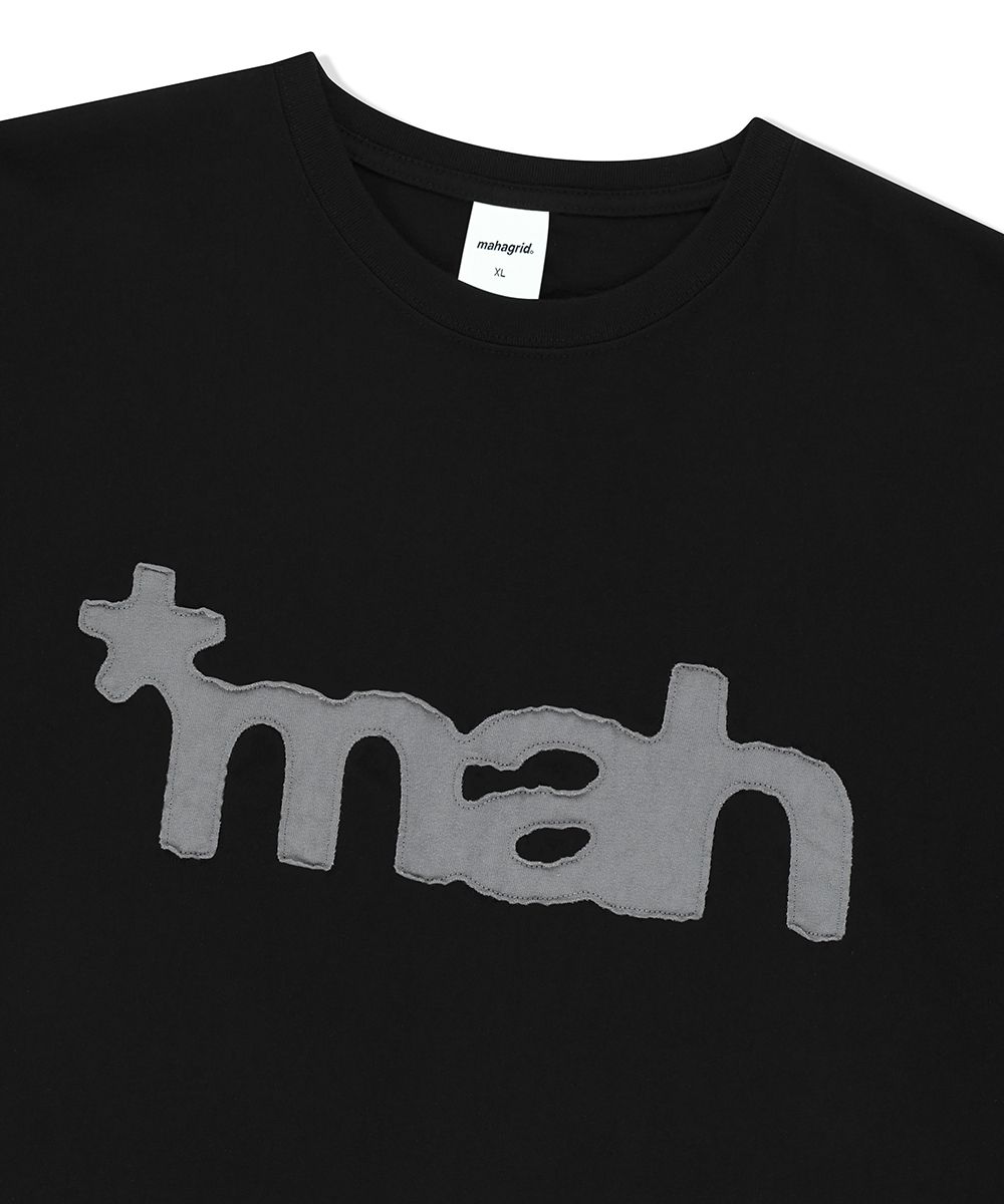 MUSINSA公式 | MAHAGRID mah CUT OFF APPLIQUE TEE BLACK(MG2FMMT523A)