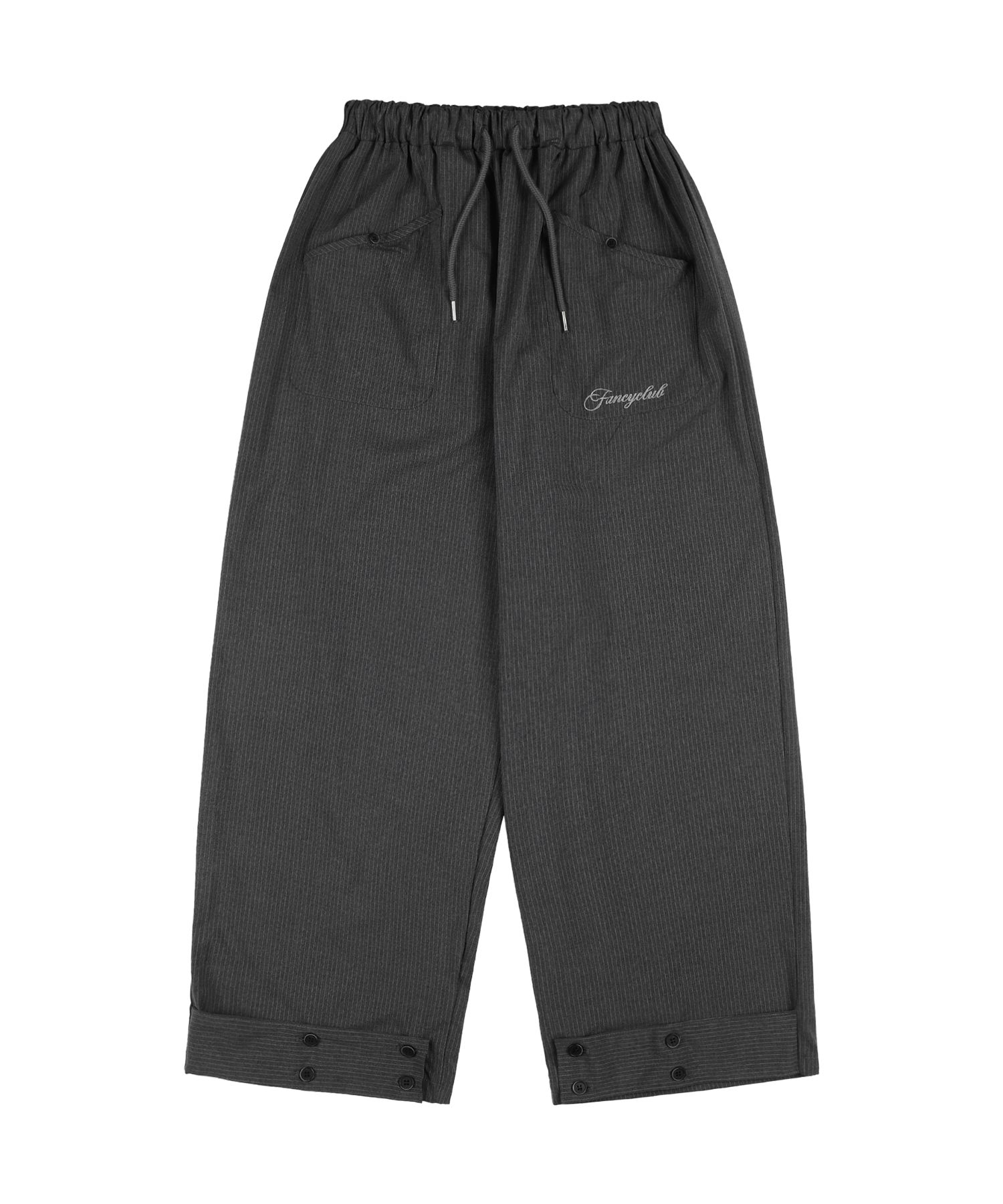 MUSINSA | FANCY CLUB Classic Button Banding Slacks (CHARCOAL) F25QD818