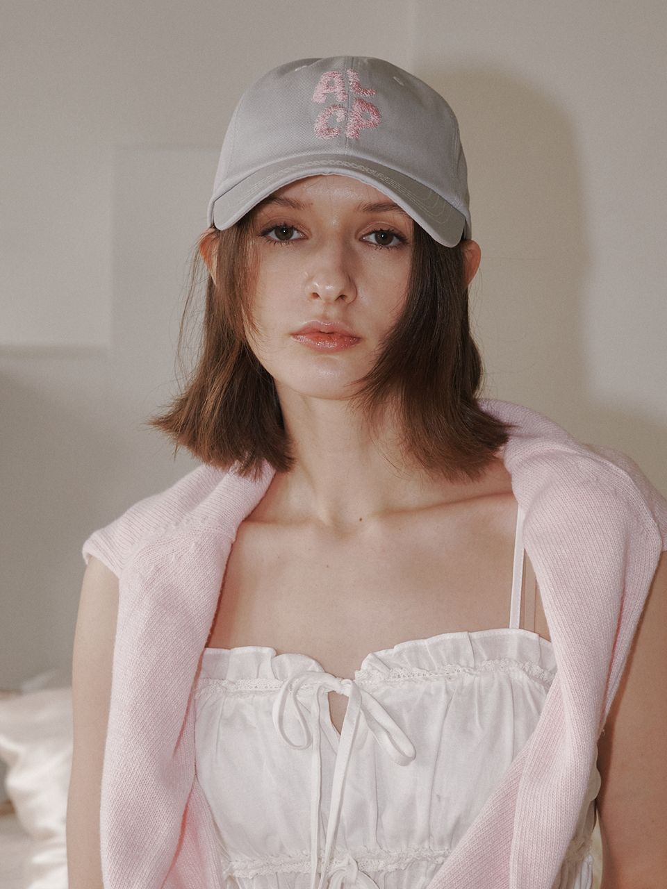 MUSINSA | ALLINCOMPLETE [Unisex] ALCP Sketch Ball Cap (Light Grey)