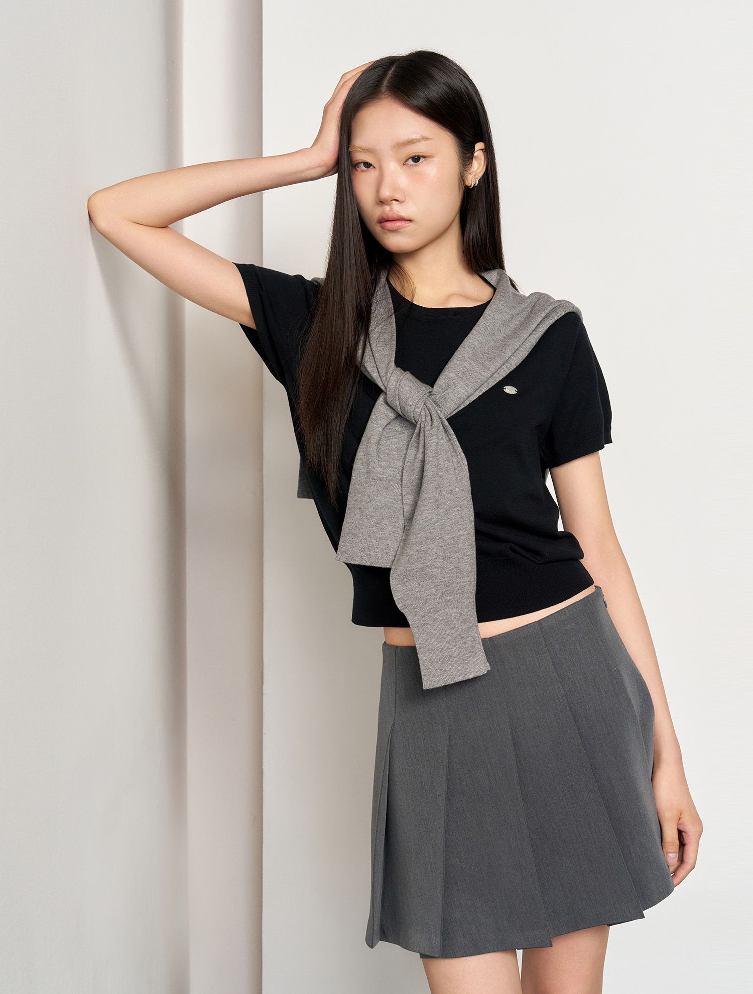 MUSINSA公式 | GENERAL IDEA Tencel Essential Half Knit Pullover 2TYPE [SET]