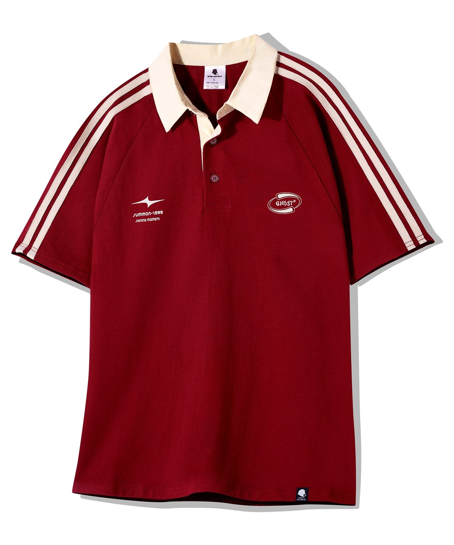 MUSINSA公式 | GHOST REPUBLIC Rugby Collar Raglan Track Short Sleeve T ...