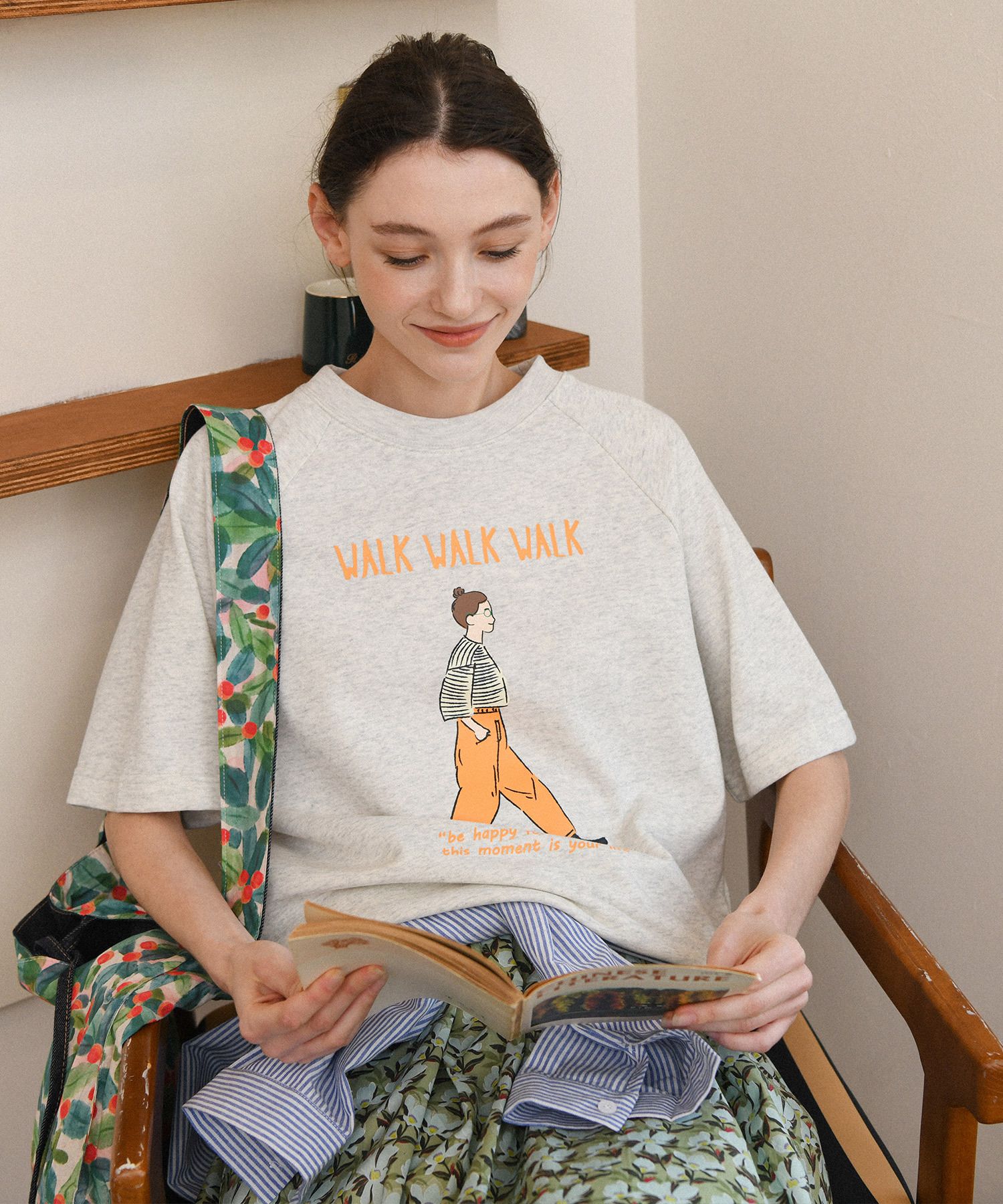 MUSINSA | PIGMENT [Short sleeve version] Half-length work man to man ...