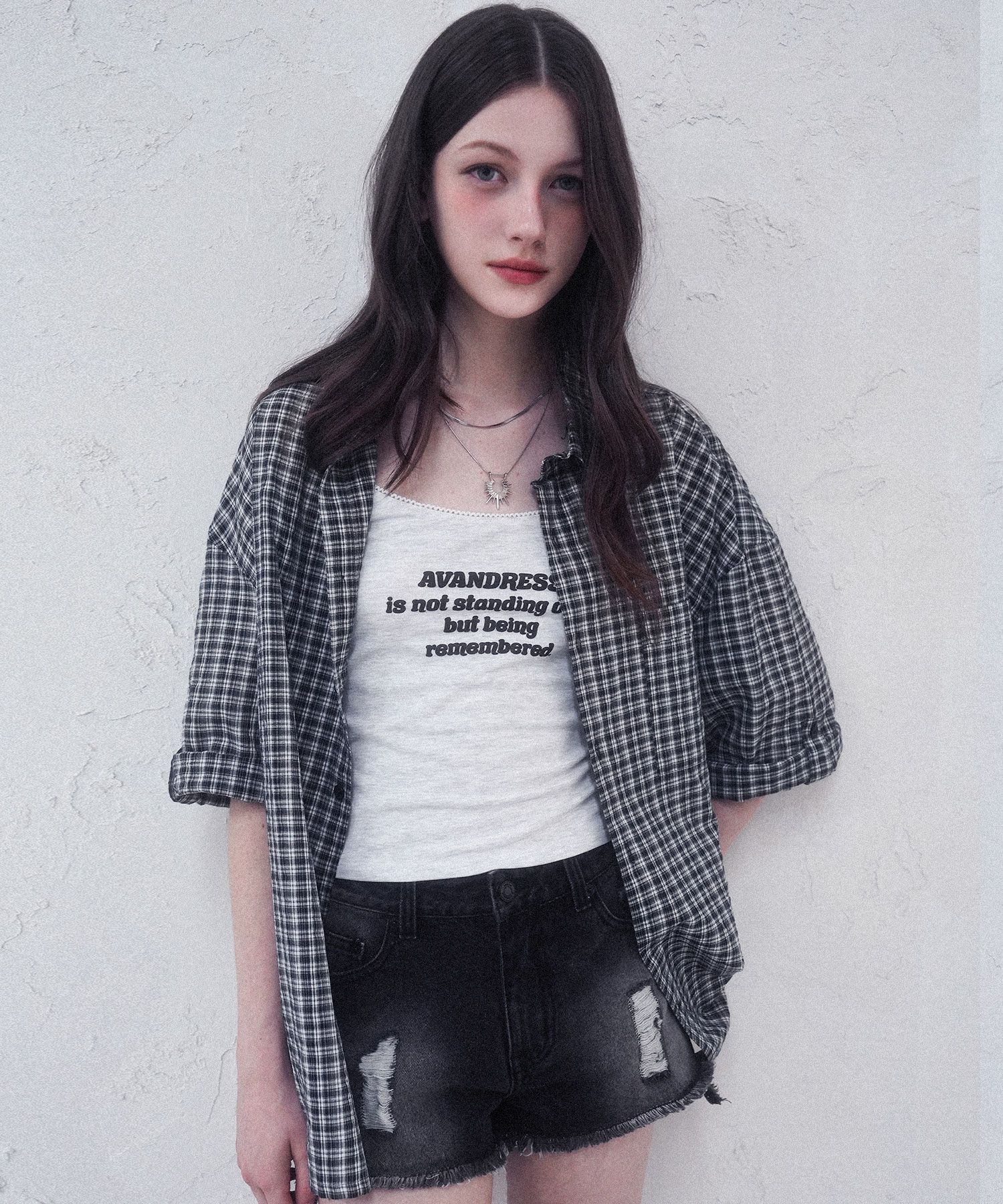 MUSINSA | AVANDRESS OL Check Overfit Rollup Shirt - 3COL