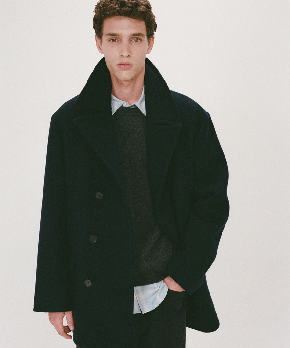 셔터(SHIRTER) FM FELT PEA COAT (NAVY) - 사이즈 & 후기 | 무신사