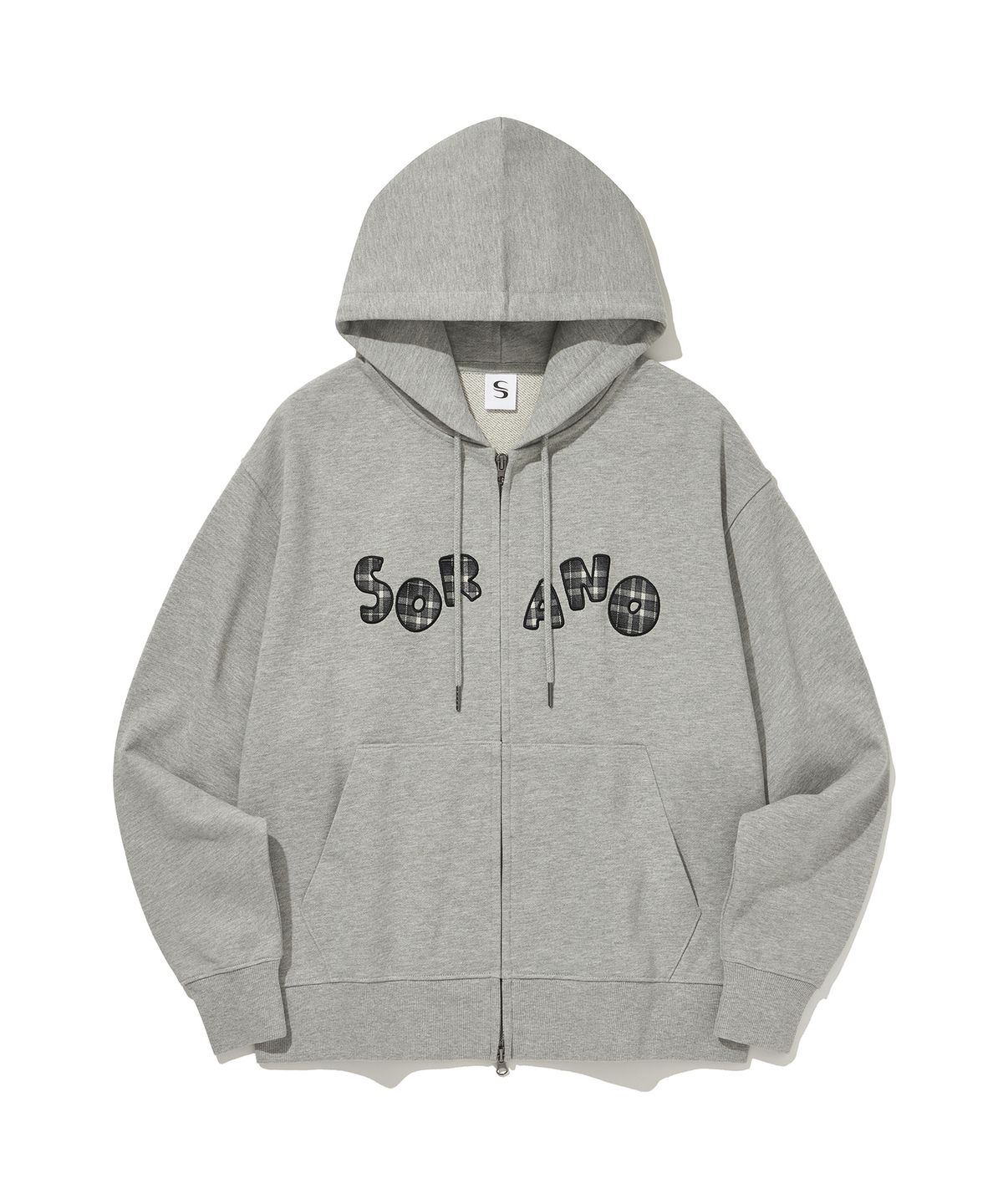 소라노(SORANO) SORANO Checkpatch HOODIE ZIP-UP[2Color] - 사이즈 & 후기 | 무신사