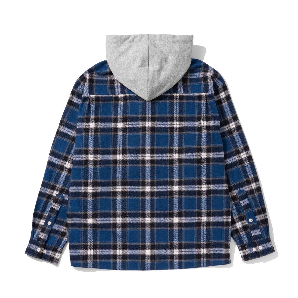 엑스트라오디너리(EXTRAORDINARY) TARTAN CHECK HOOD SHACKET BLUE - 사이즈 & 후기 | 무신사
