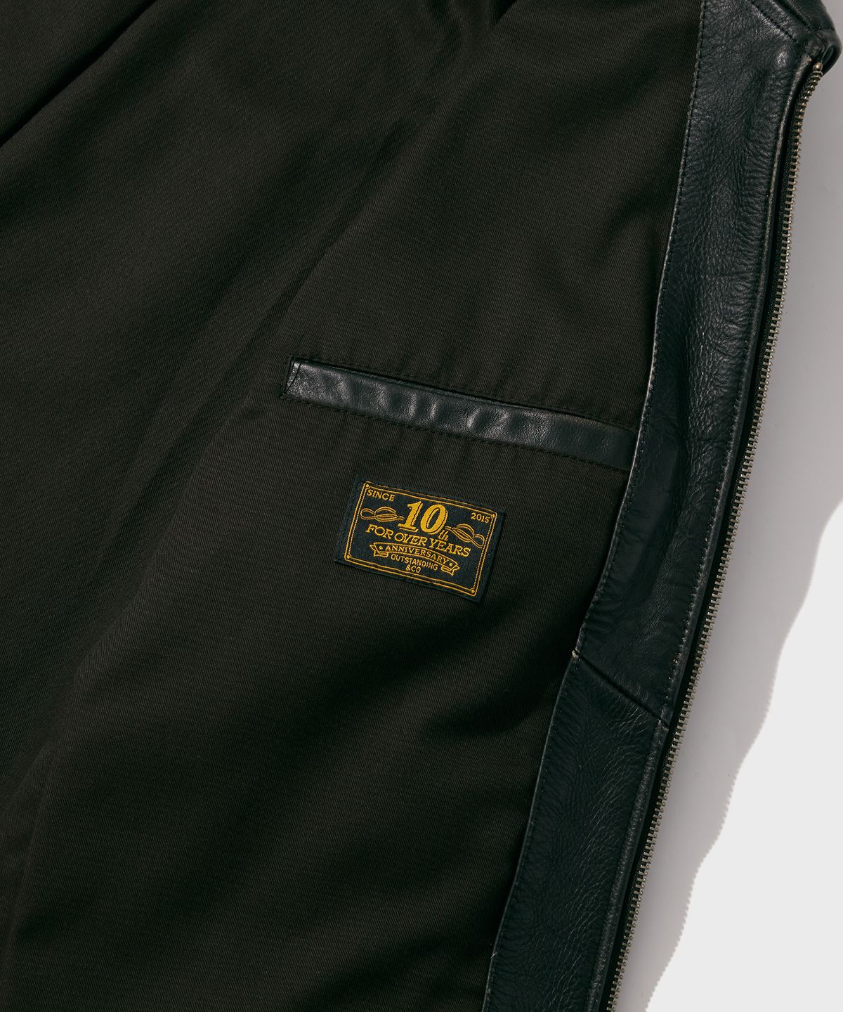 아웃스탠딩(OUTSTANDING) TEA-CORE LEATHER SPORTS JACKET_VINTAGE BLACK - 사이즈 ...