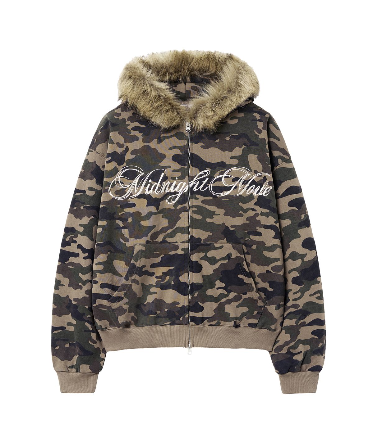 미드나잇 무브(MIDNIGHT MOVE) camo hair zip up (khaki) - 사이즈 & 후기 | 무신사