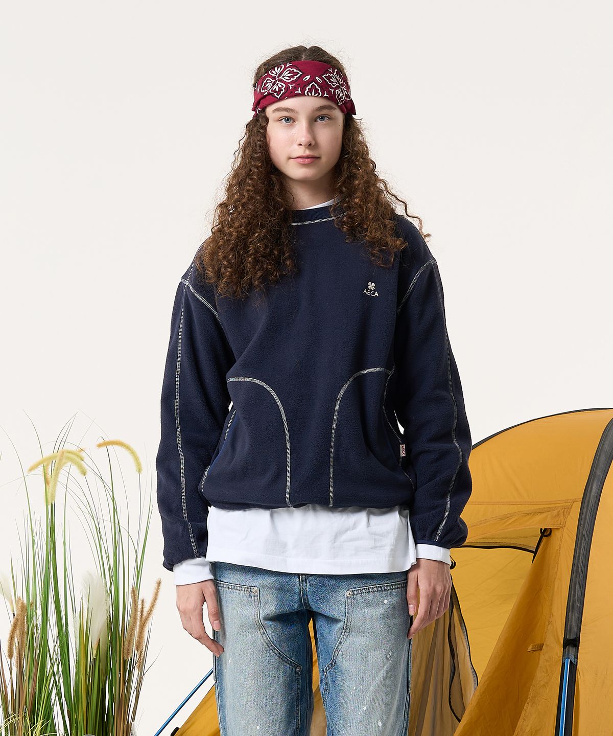 에이카화이트(AECA) AECA EVERLIGHT FLEECE STRING SWEAT-NAVY - 사이즈 & 후기 | 무신사