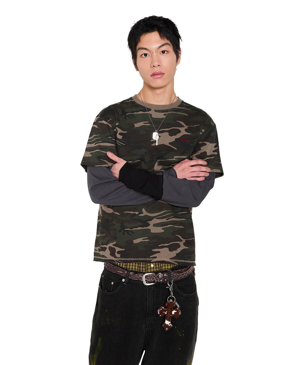 아캄(AAKAM) Camouflage layered Long Sleeve (Khaki) - 사이즈 & 후기 | 무신사