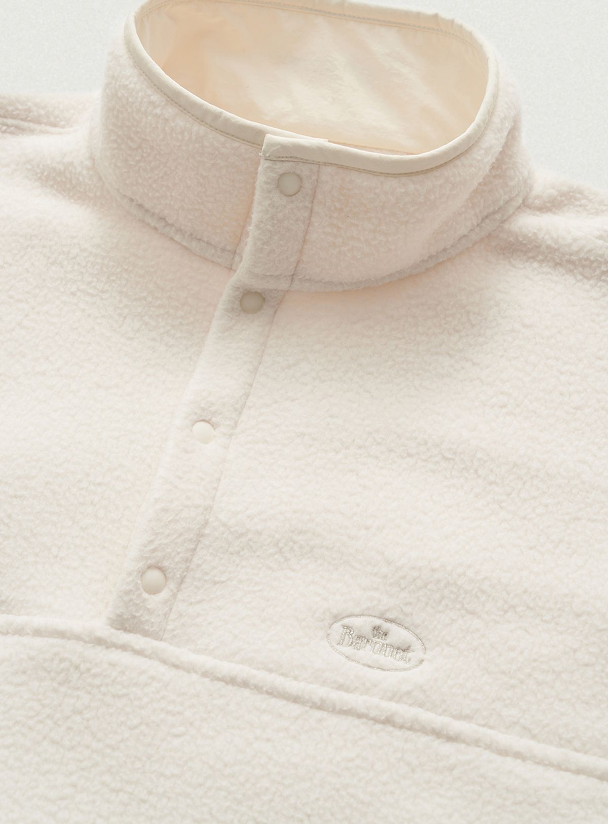 더바넷(THEBARNNET) Lappy Fleece Half-Snap Pullover_Ivory - 사이즈 & 후기 | 무신사