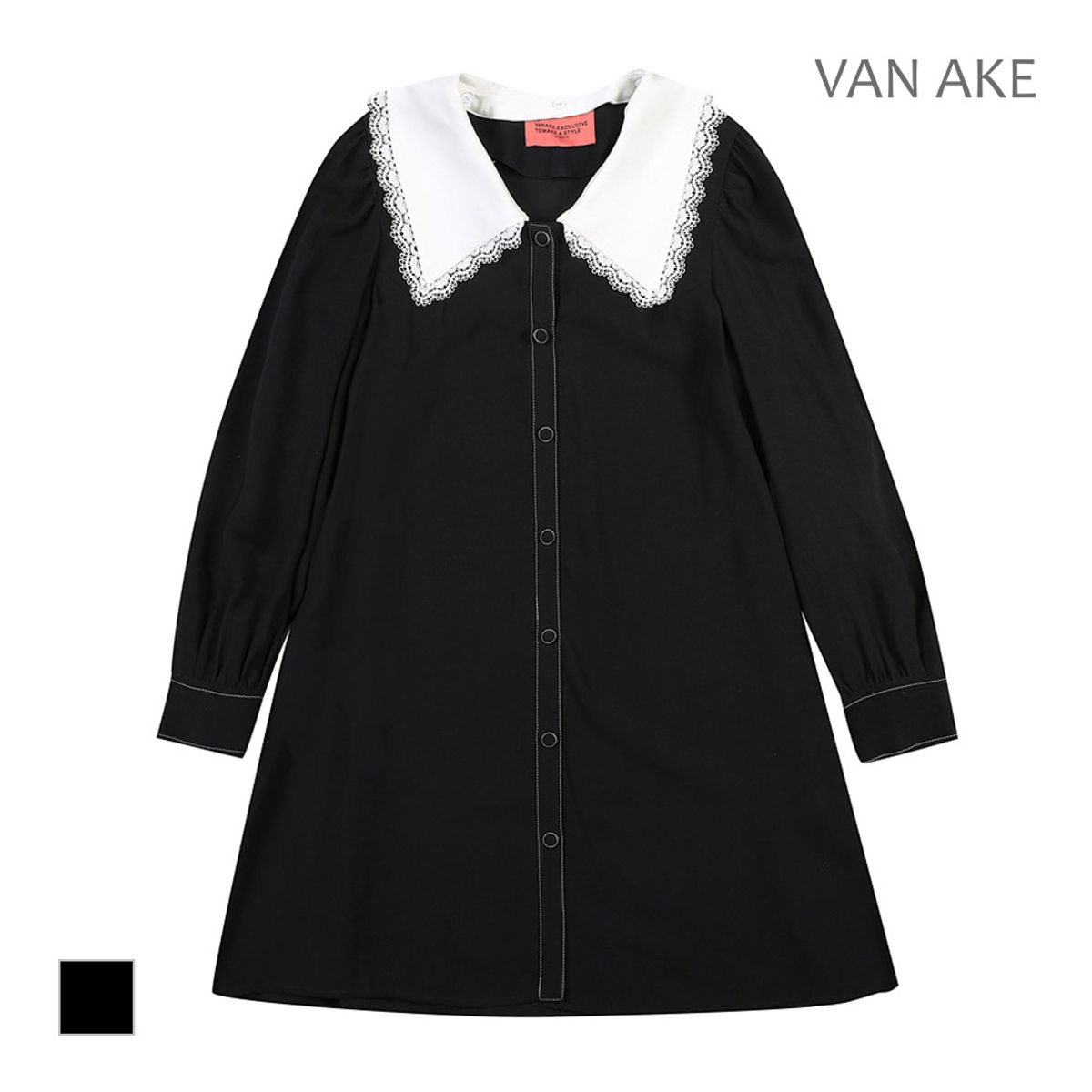 반에이크(VANAKE) 레이스 빅카라 원피스_VB2XOPMD10D - 사이즈 & 후기 | 무신사