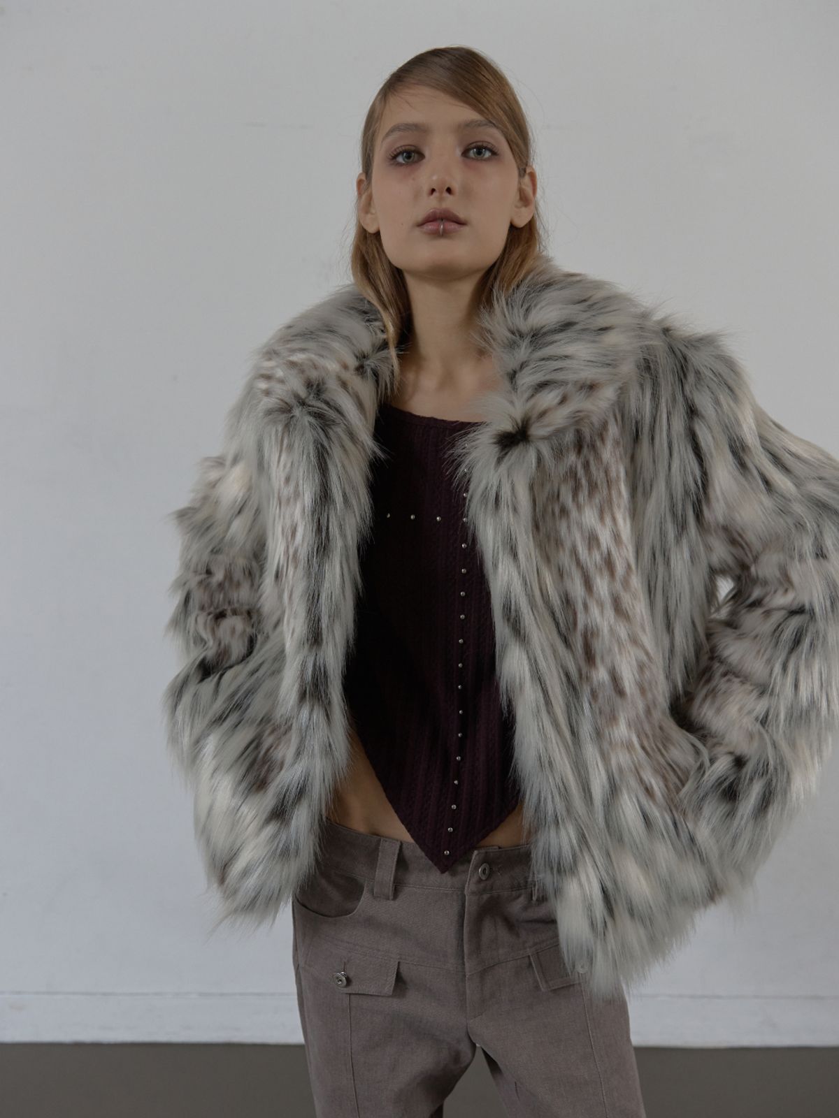 셋업이엑스이(SETUP-EXE) FAUX FUR JACKET / MIX - 사이즈 & 후기 | 무신사