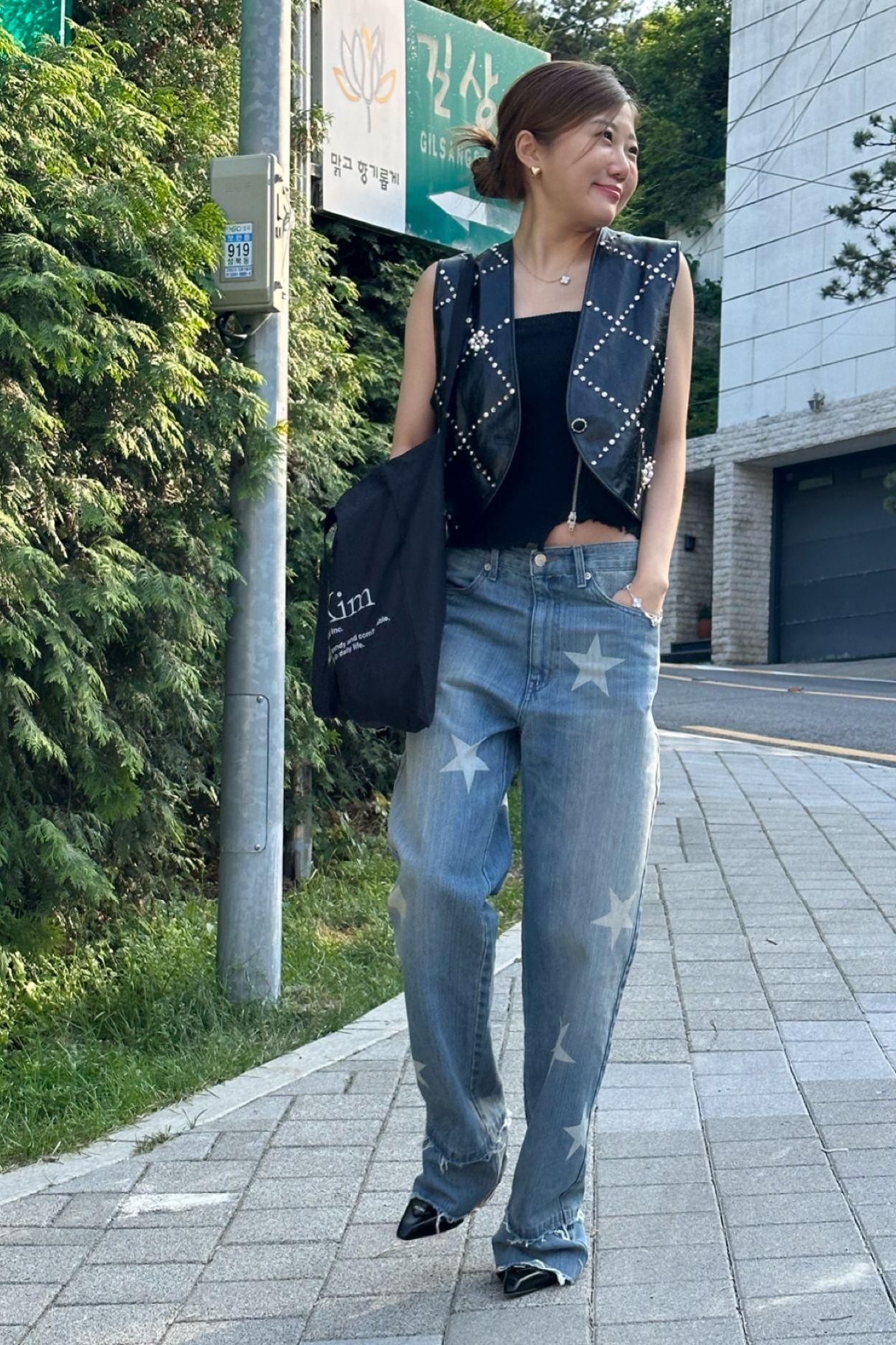 Matin Kim MATIN POPPIN 手提袋 (黑色) (Creatrip)