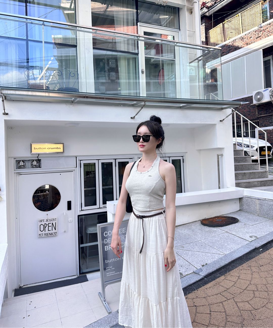 MUSINSA | KHAKIPOINT Damage Stud Halter Top (beige)